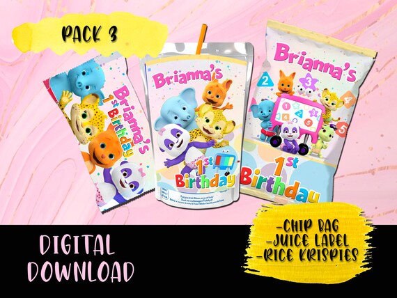 Word Party Birthday Party Pack Chip Bag Krispies Juice - Etsy