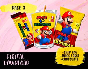 Mario Bros Chip Bags Labels for Birthday Party printable - Etsy