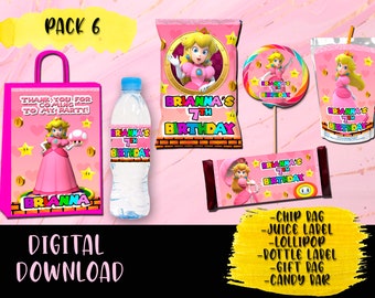 Labels for Princess Peach Party Chip Bag Label DIGITAL - Etsy