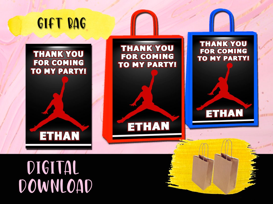 Jordan Jumpman Favor Bag Birthday Party- Gift Bag- Labels Printables ...