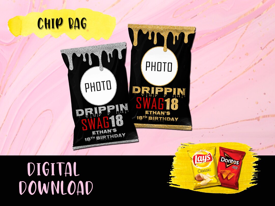 Dripping Chip Bag Birthday Party- Potato Labels - Labels Printables ...