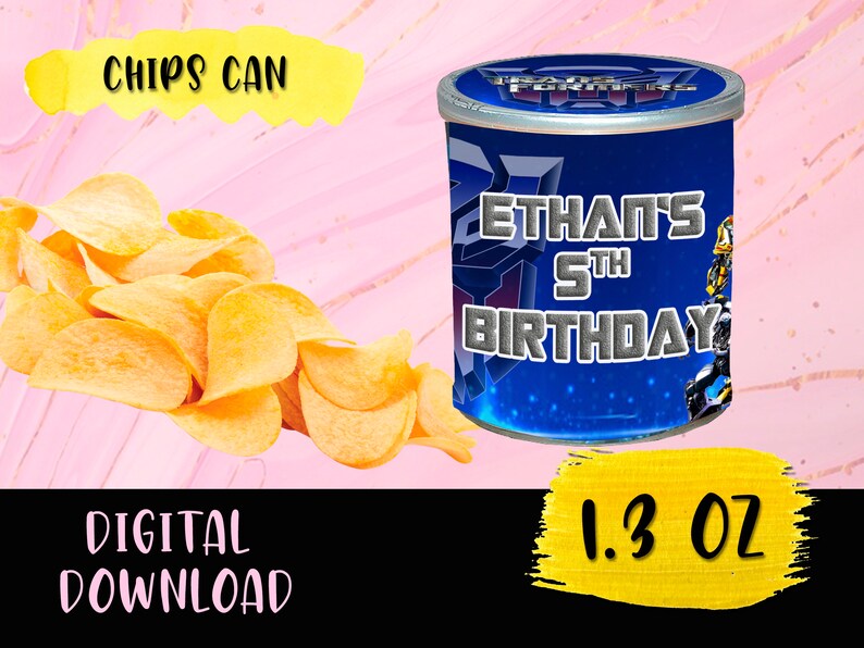 Transformers Chips Cans Birthday Party - Chips Cans - Labels Printables ...
