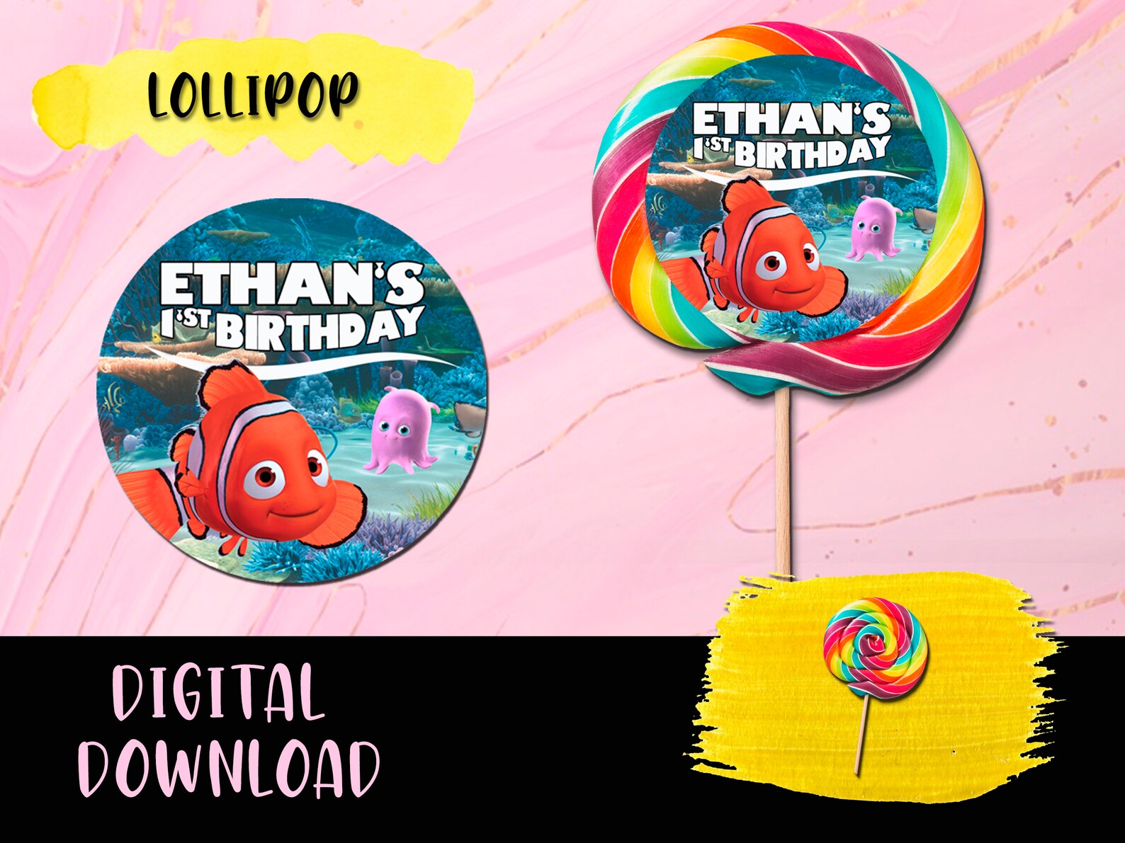Finding Nemo Lollipops Birthday Party Lollipop Labels - Etsy