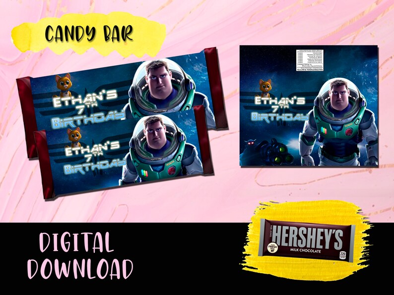 Buzz Lightyear Chocolate Birthday Party Pack Candy Bar - Etsy