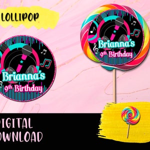 Musical Lollipops Birthday Party- Lollipop Labels - Labels Printable ...