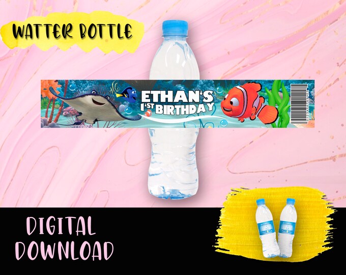 Juice Labels Finding Nemo Party Only DIGITAL DOWNLOAD for Juice Labels ...