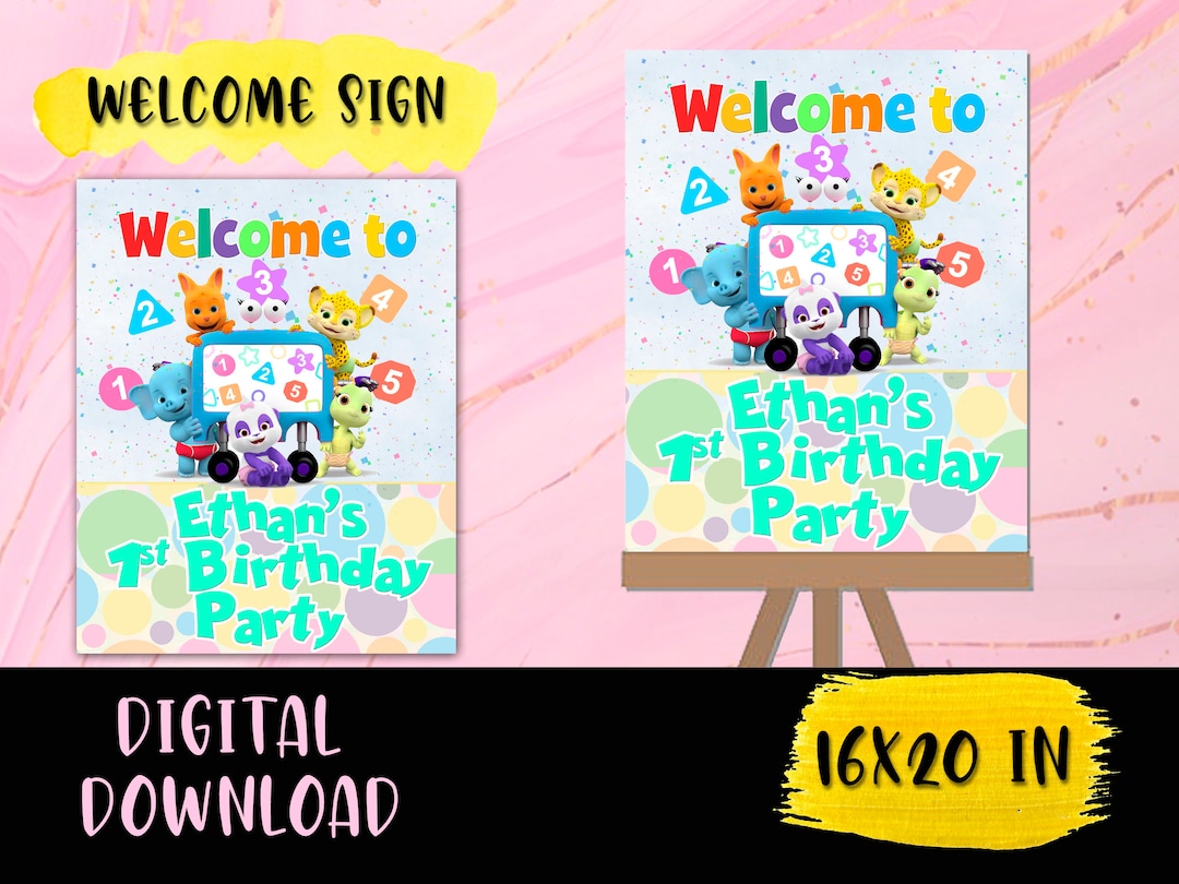 Word Party Birthday Party - Welcome Sign - Backdrop - Word Party ...