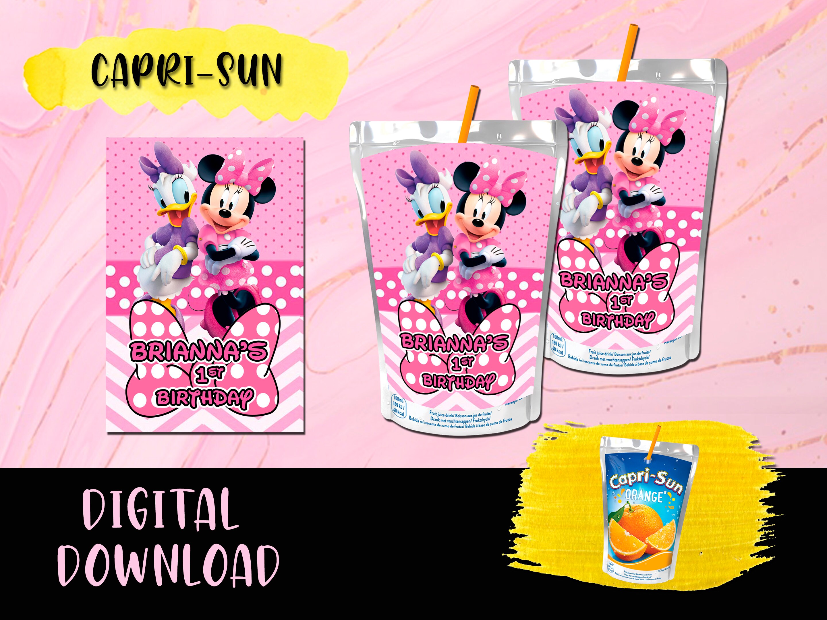 Minnie Mouse Birthday Party Pack Chip Bag Krispies Juice - Etsy