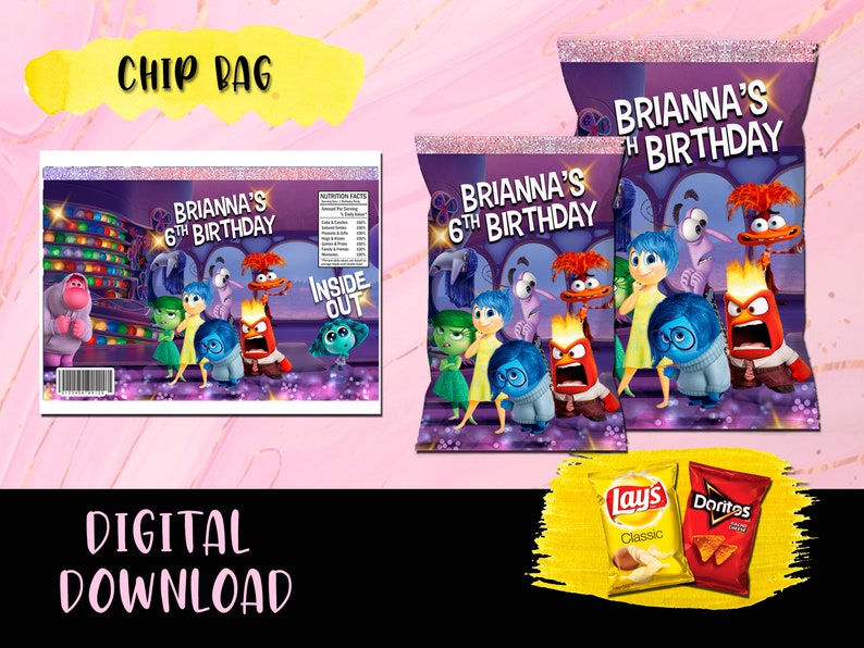 Inside Out Chip Bag Birthday Party Potato Labels Labels Printables ...