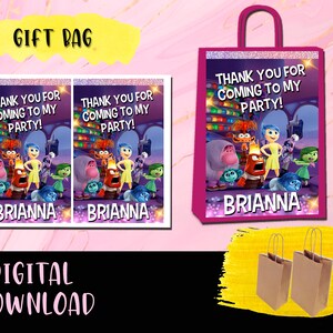 Inside Out Favor Bag Birthday Party Gift Bag Labels Printables Inside ...