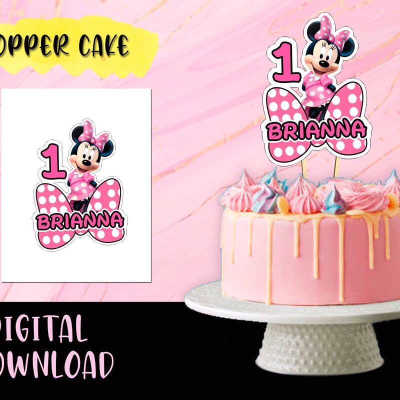 Minnie Mouse Cake Topper Printable - Etsy