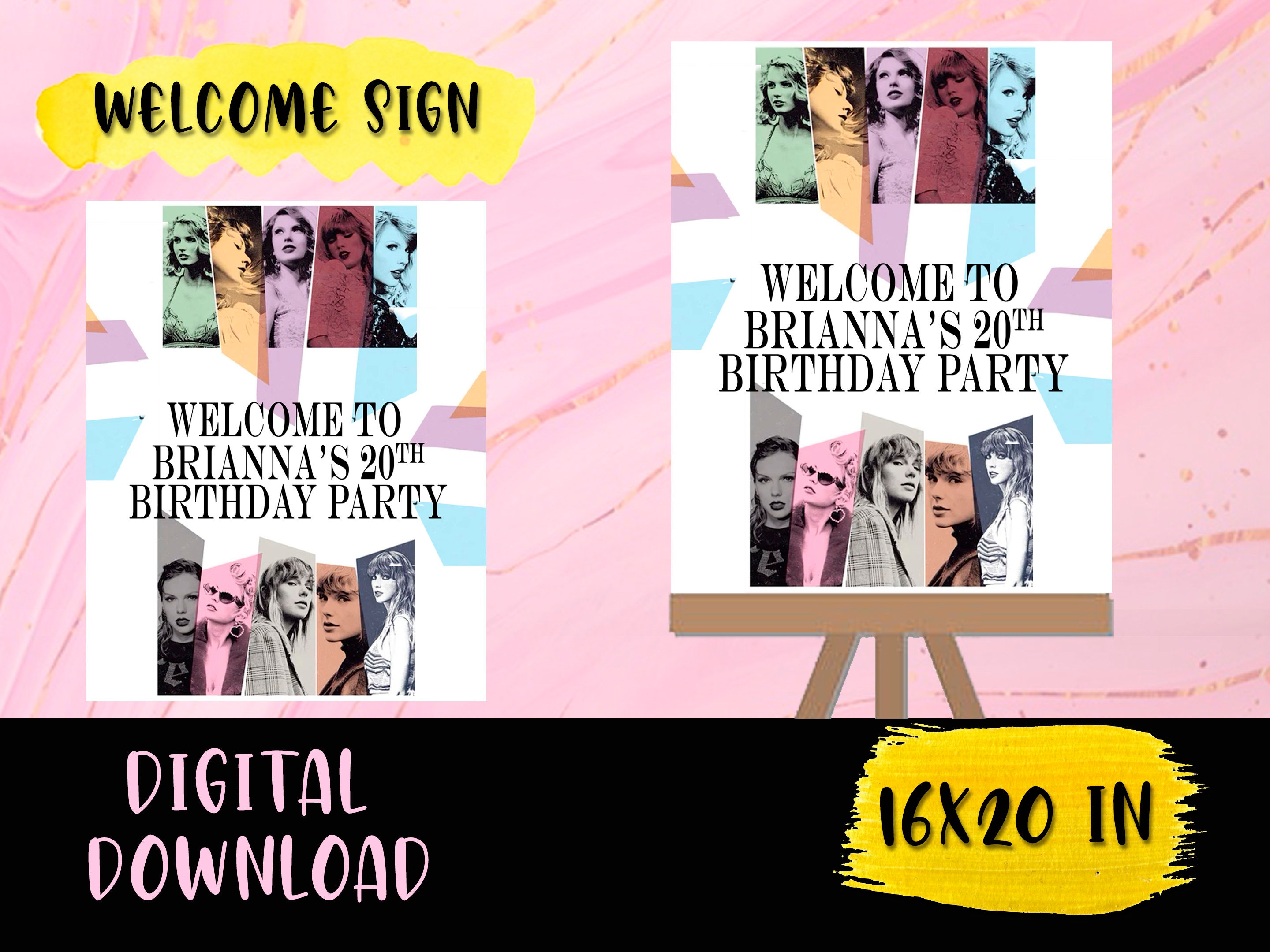 The Eras Tour Birthday Party Welcome Sign Backdrop the Eras Tour Party ...