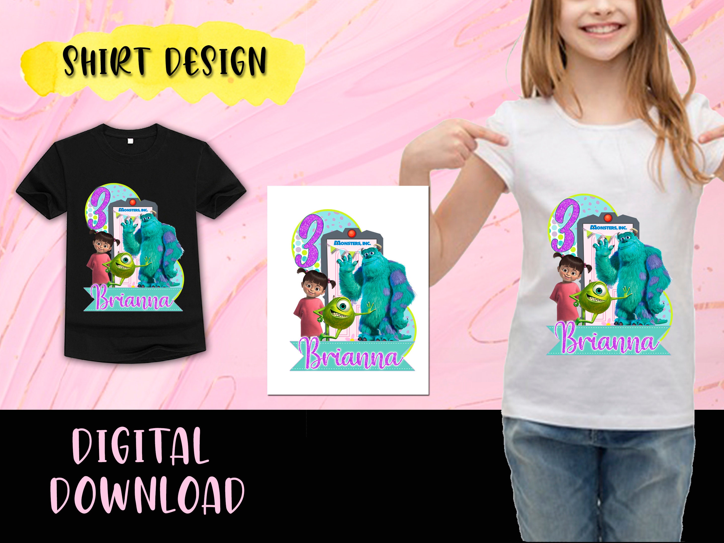 Monster, Inc Shirt Design Birthday Party Pack Labels Printables Monster ...