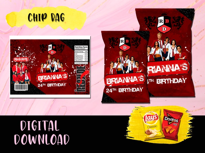 Rebelde Birthday Party Pack Chip Bag Candy Bar Juice - Etsy