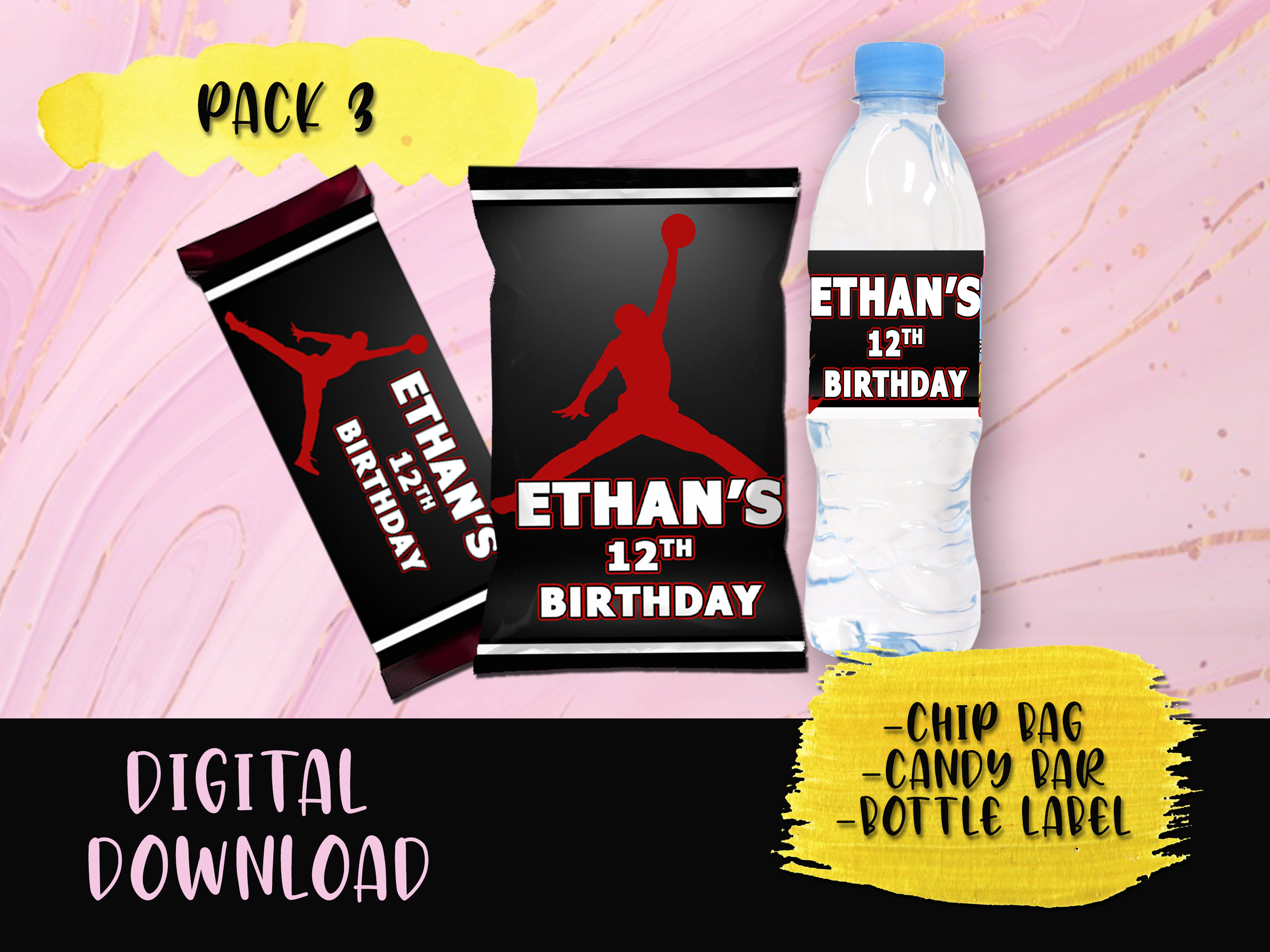 Jordan Jumpman Birthday Party Pack Chip Bag Candy Bar - Etsy