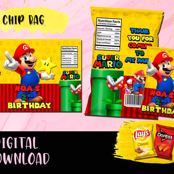 Super Mario Chip Bag - Etsy