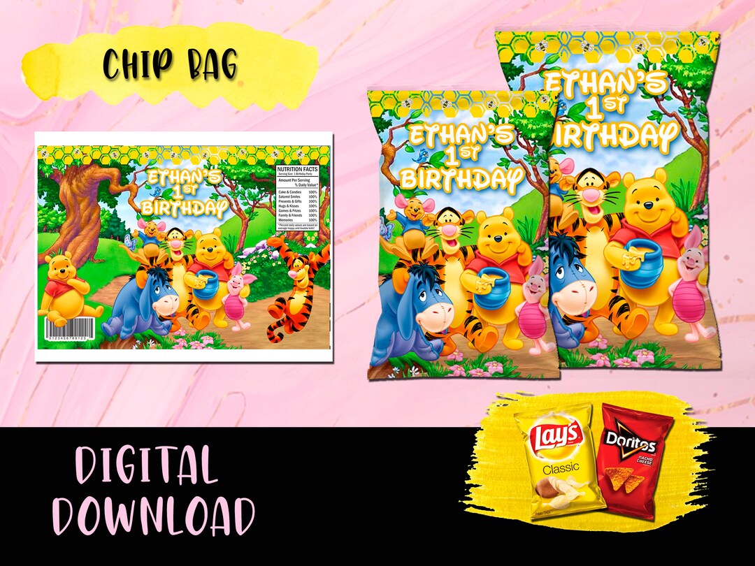 Winnie the Pooh Chip Bag Birthday Party- Potato Labels - Labels ...