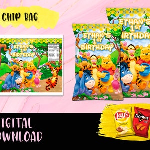 Winnie the Pooh Chip Bag Birthday Party- Potato Labels - Labels ...