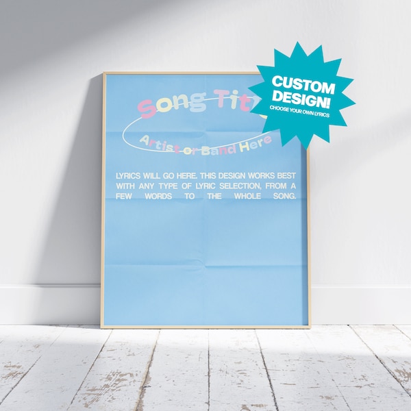 Lyric Poster - Etsy