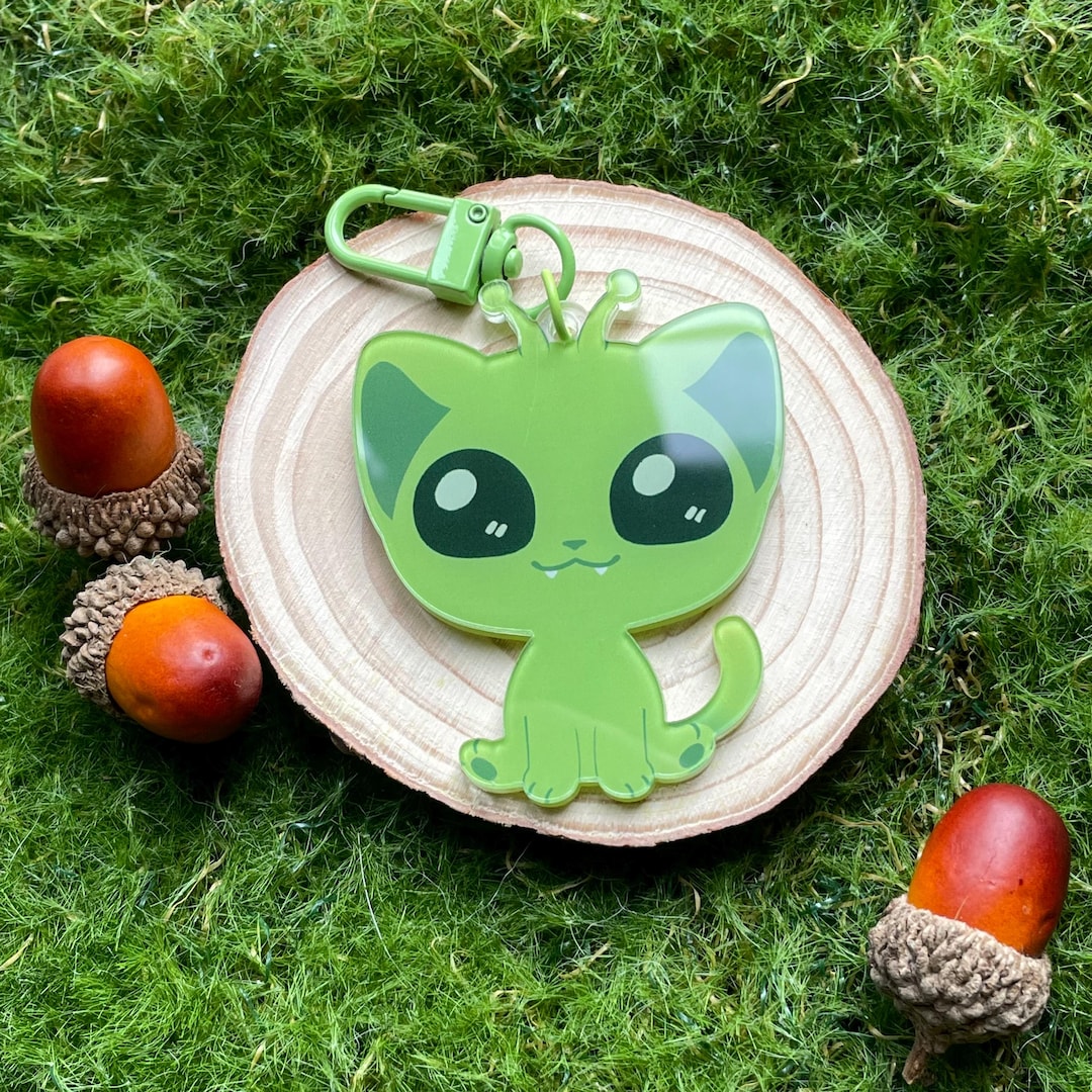 Glorp Alien Cat - Double Sided Borderless Acrylic Keychain, Kitten ...