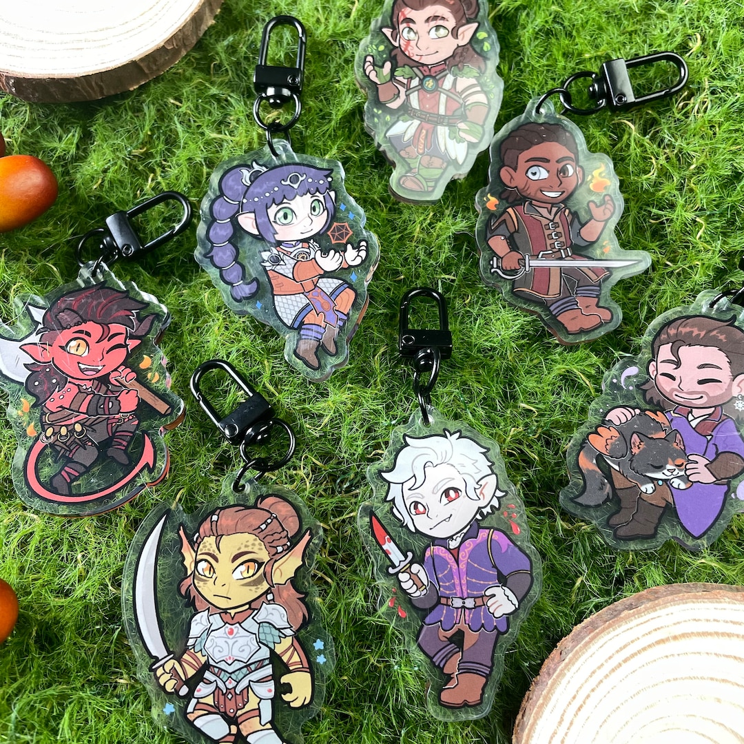 Baldurs Gate 3 Companions Double Sided Clear Acrylic Charm, Dungeons ...