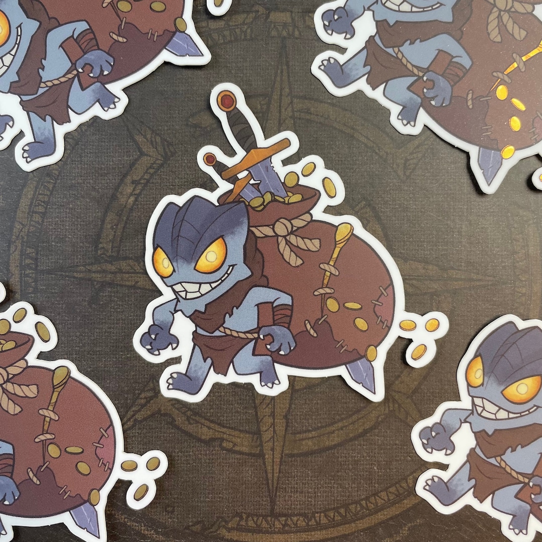 Treasure Goblin - Vinyl Weatherproof Mirror Shiny Sticker - Etsy