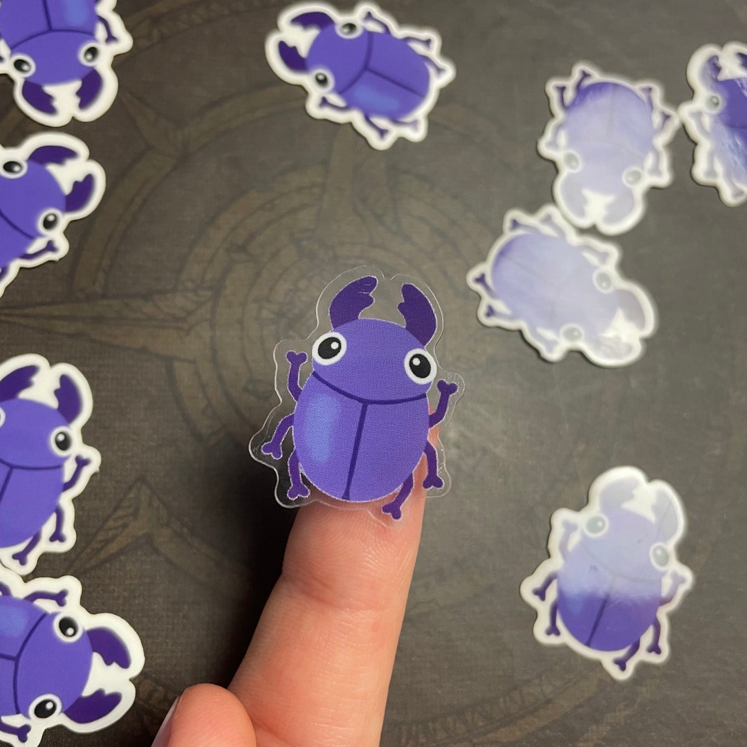 Stag Beetle - Clear Weatherproof Vinyl Sticker, Bug, Cute, Beetle - Etsy