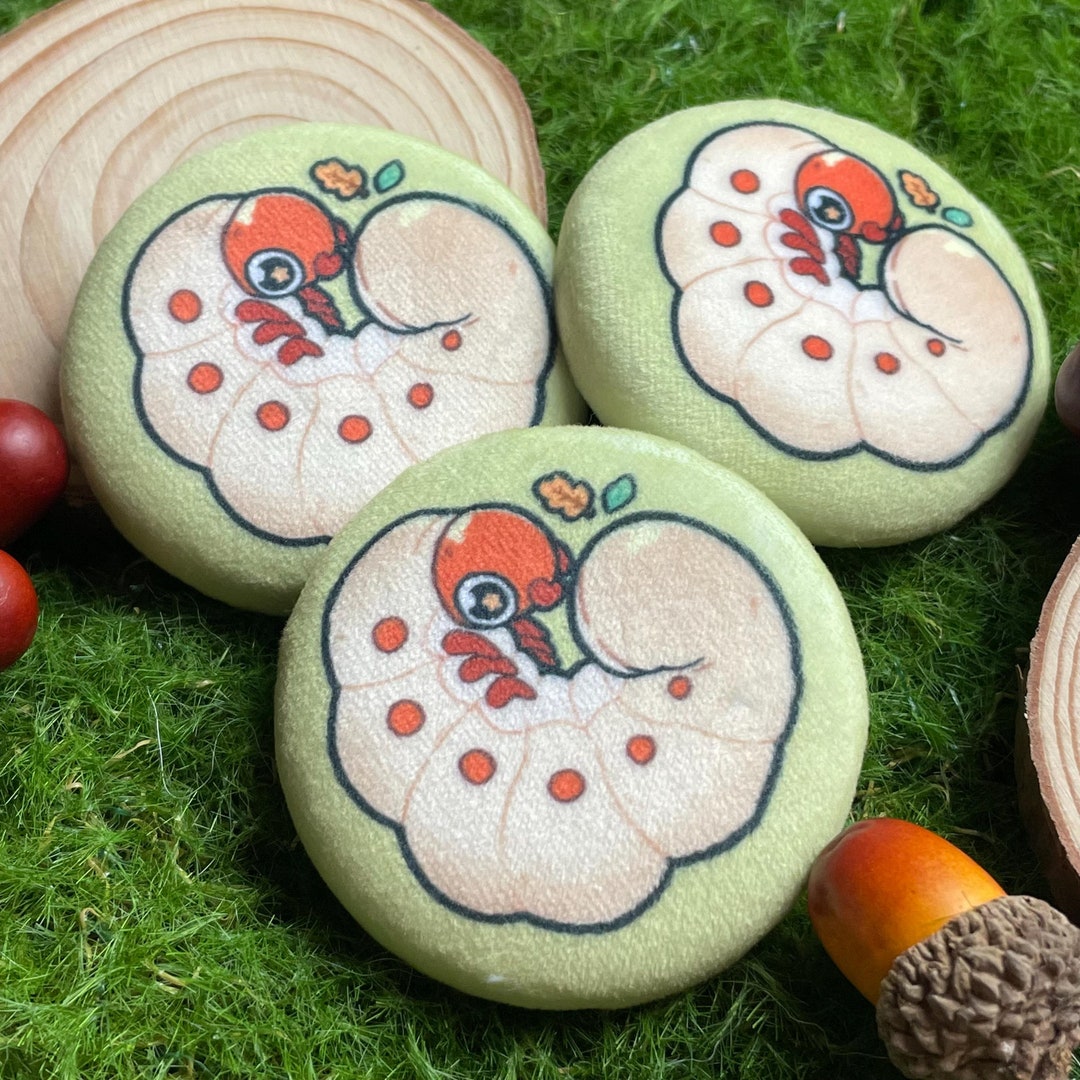 Beetle Grub - Squishy Plush Buttons Badges, Fabric Plush Finish, Insect ...