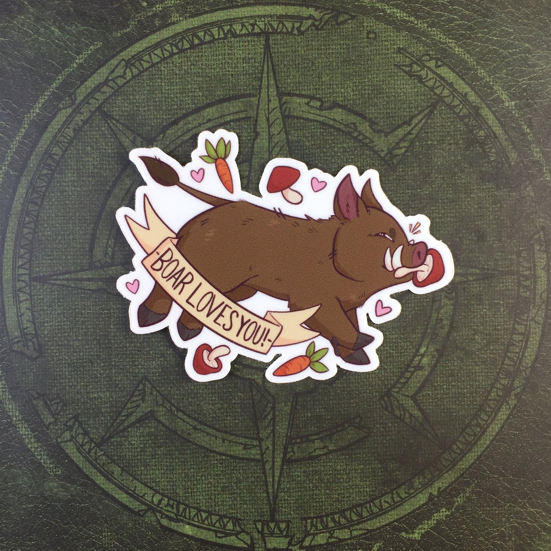 Valheim Boar Loves You - Vinyl Weatherproof Sticker - Etsy