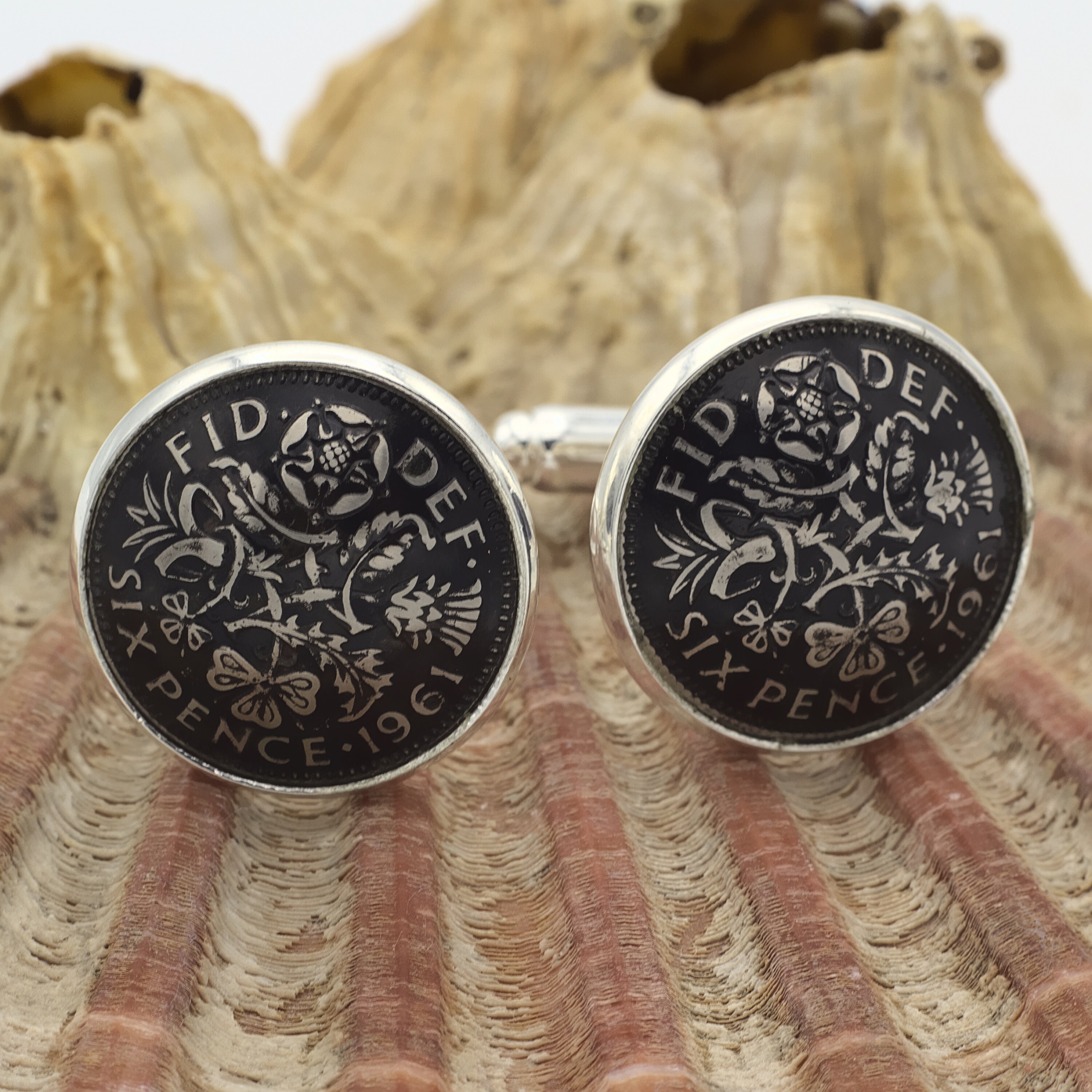 Coin cufflinks made from a British sixpence in the UK. Perfect | Etsy