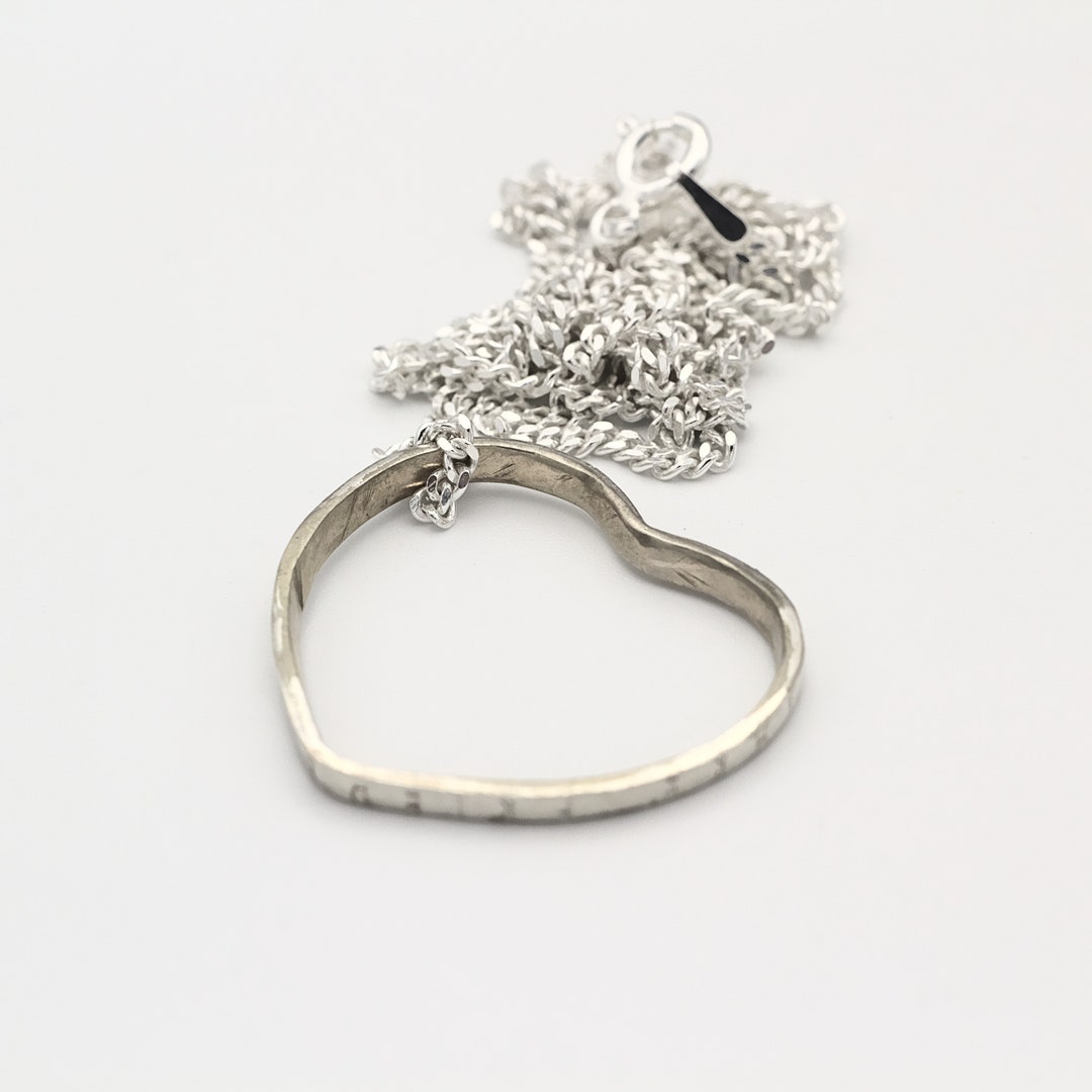 Silver Heart Coin Necklace "peace and Freedom" Made From a German 10 ...