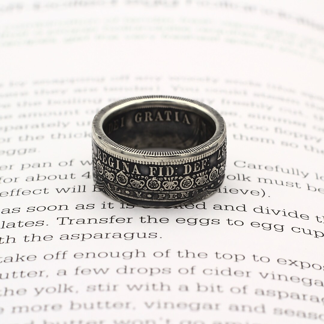 1887 Queen Victoria Sterling Silver Coin Ring • Steampunk Jewelry - Etsy
