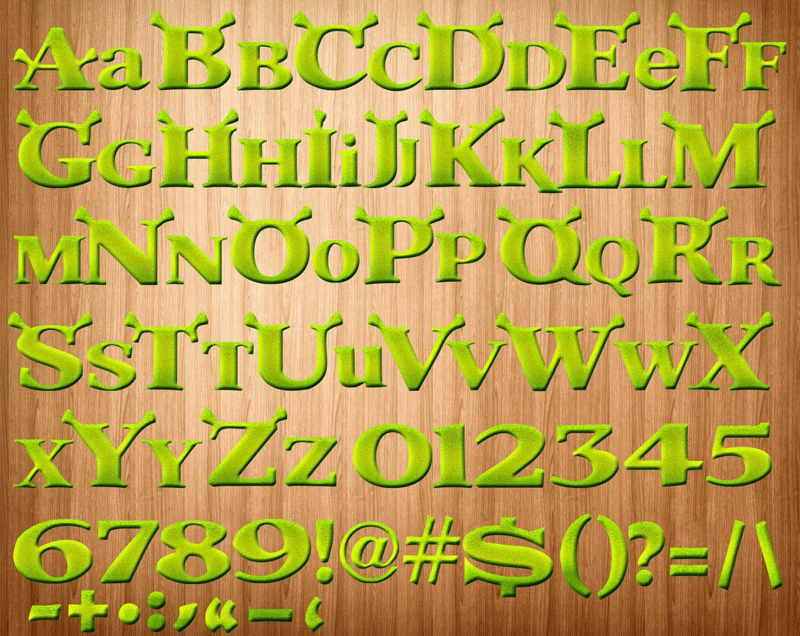 Shrek font png disney Shrek alphabet shrek letters disney | Etsy