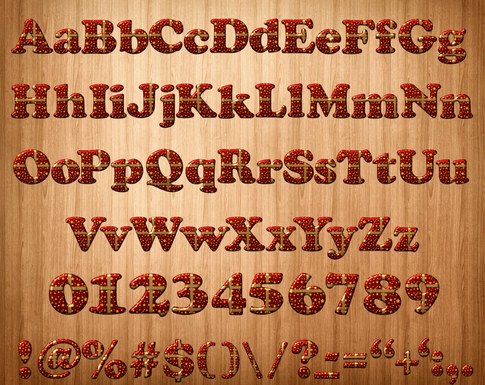 Gift Present Font Png Gift Present Alphabet Letters Gift | Etsy