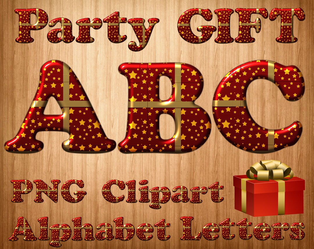 Gift Present Font Png, Gift Present Alphabet Letters, Gift Present ...