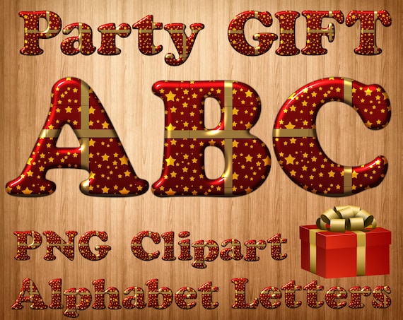 Gift Present Font Png Gift Present Alphabet Letters Gift | Etsy