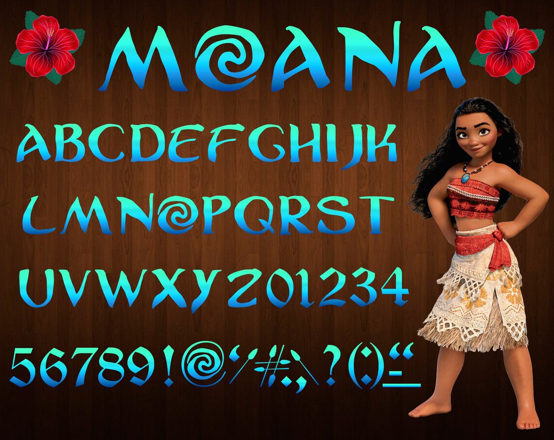 Moana font png disney Moana alphabet Moana letters Moana | Etsy