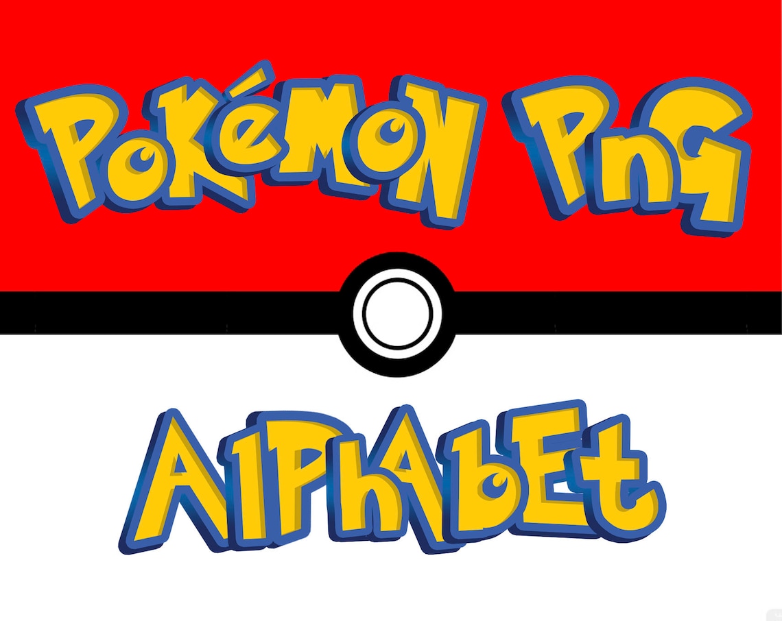 Pokemon Font Png Pokemon Alphabet Pokemon Letters Pokemon - Etsy