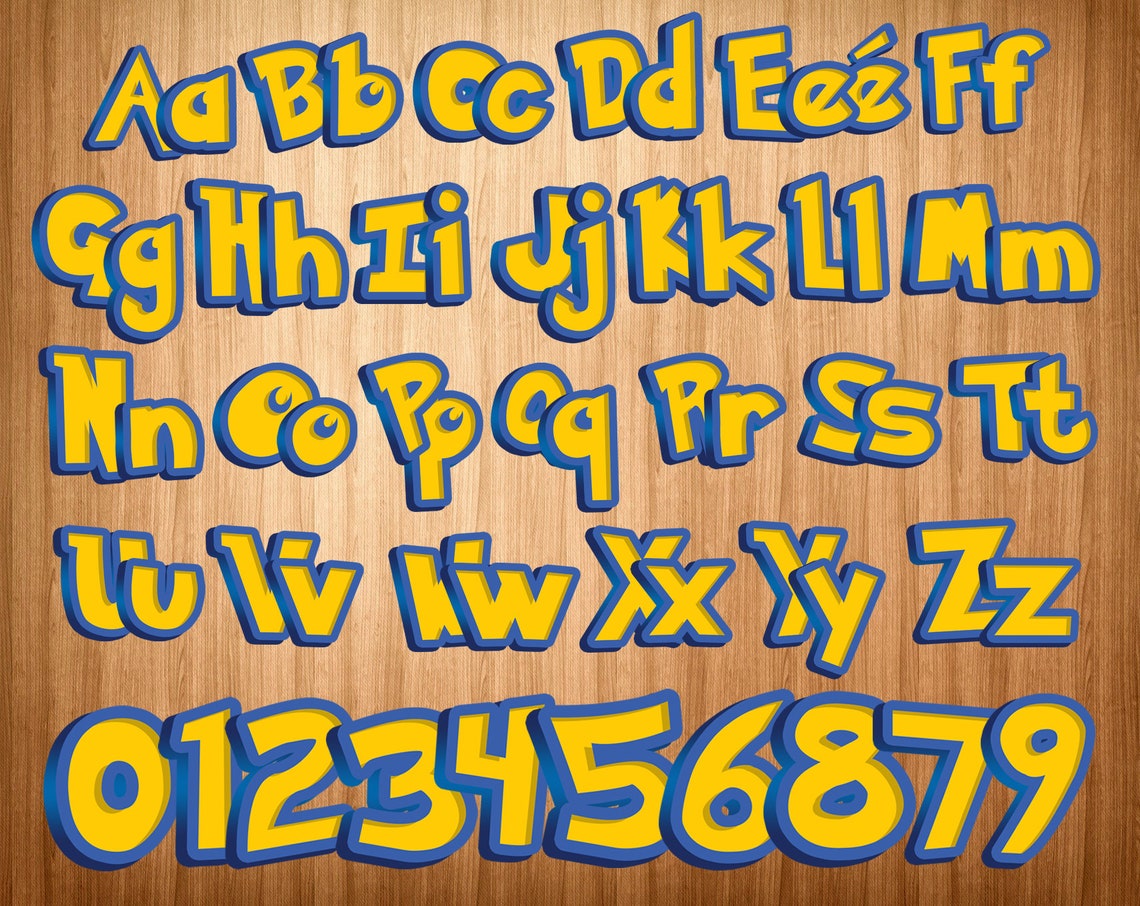 Pokemon Font Png, Pokemon Alphabet, Pokemon Letters, Pokemon Clipart ...