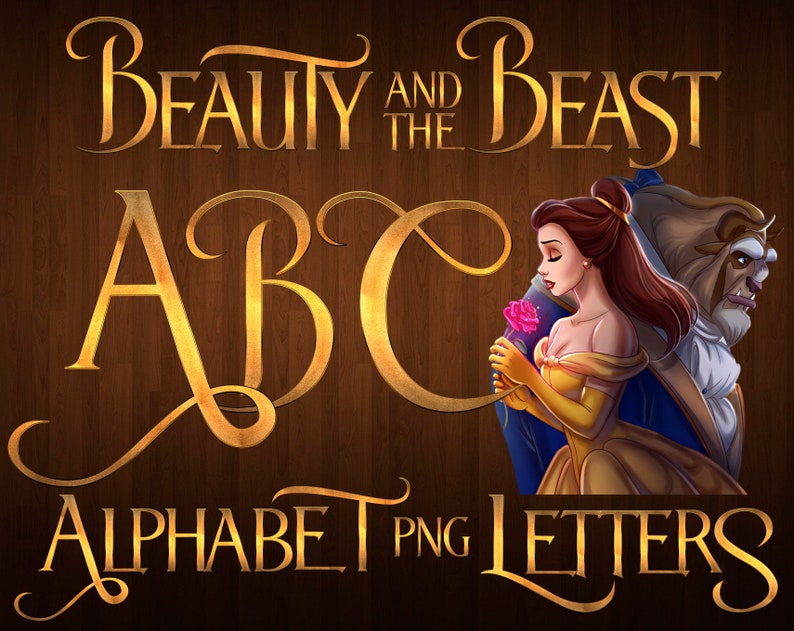 Beauty and the Beast Font: PNG Alphabet Letters (digital Download) - Etsy