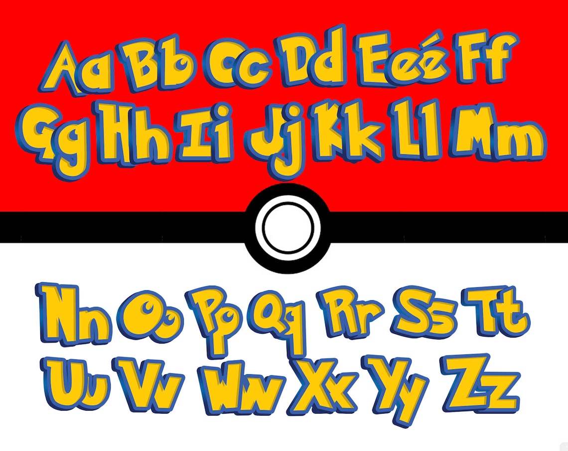 Pokemon Font Png Pokemon Alphabet Pokemon Letters Pokemon - Etsy