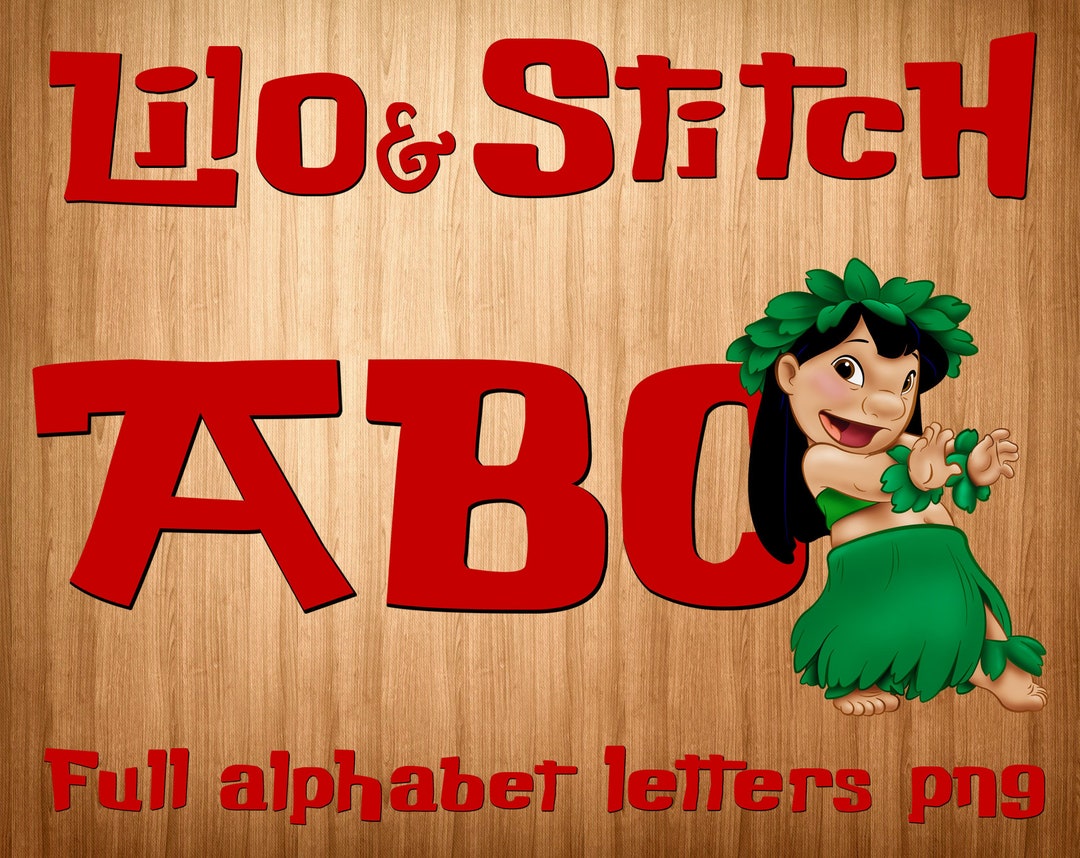 Lilo & Stitch Alphabet Clipart: PNG Font Letters, Numbers, Symbols ...