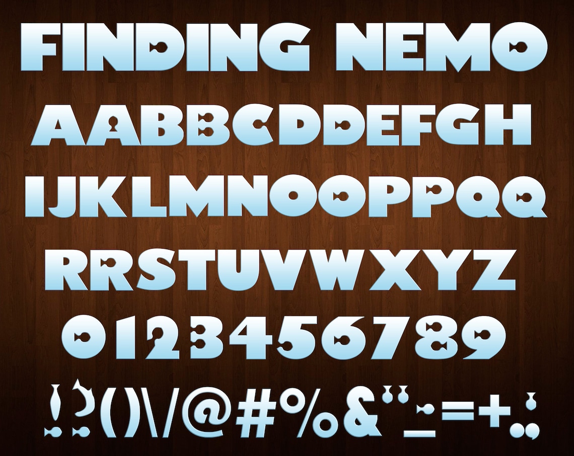 Finding nemo font png finding nemo alphabet finding nemo | Etsy