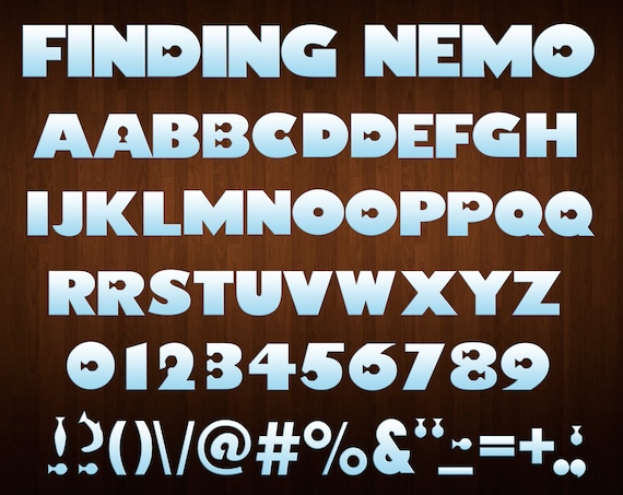 nemo font silhouette nemo font svg nemo font cricut nemo cuttable font ...