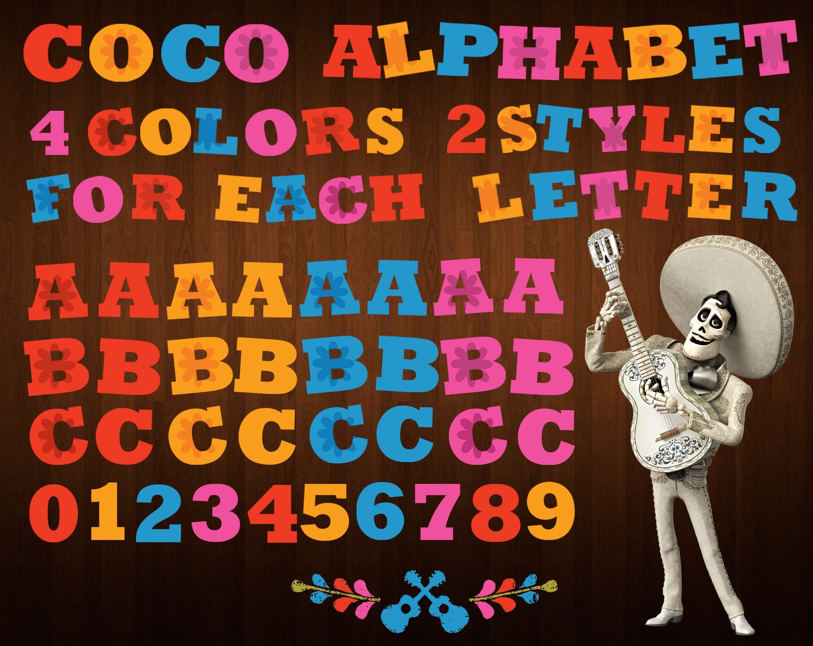 Coco Font Png Coco Alphabet Letters Coco Birthday Party | Etsy Canada