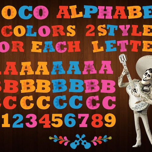 Coco Font Png Coco Alphabet Letters Coco Birthday Party - Etsy