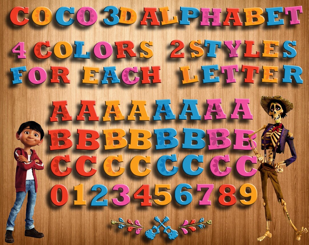 Coco Font 3d Coco Alphabet Coco Letters Printable Coco - Etsy Ireland