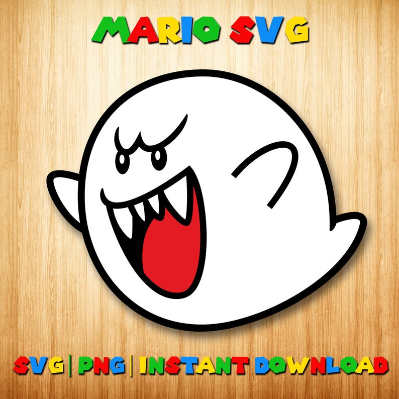 Mario Boo Ghost SVG: Super Mario Clipart (digital Download) - Etsy
