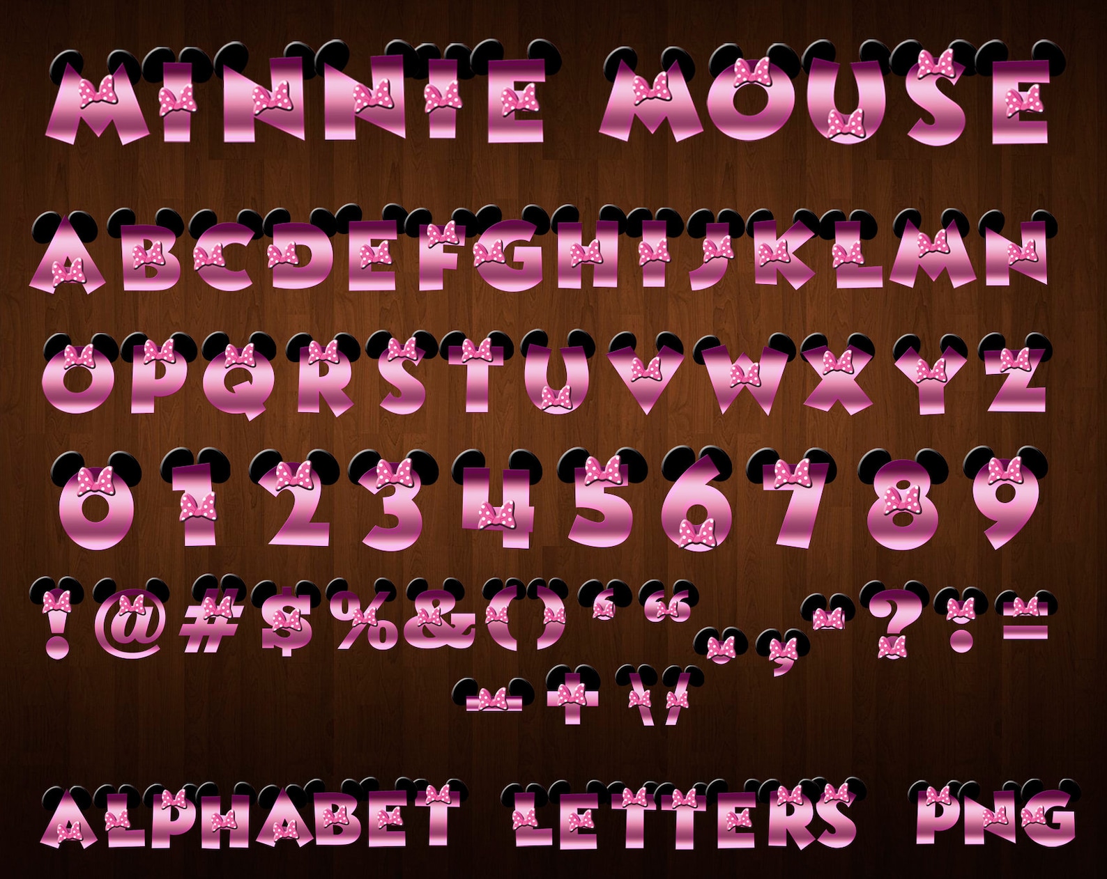 Minnie Mouse Font Png Minnie Mouse Alphabet Minnie Mouse - Etsy