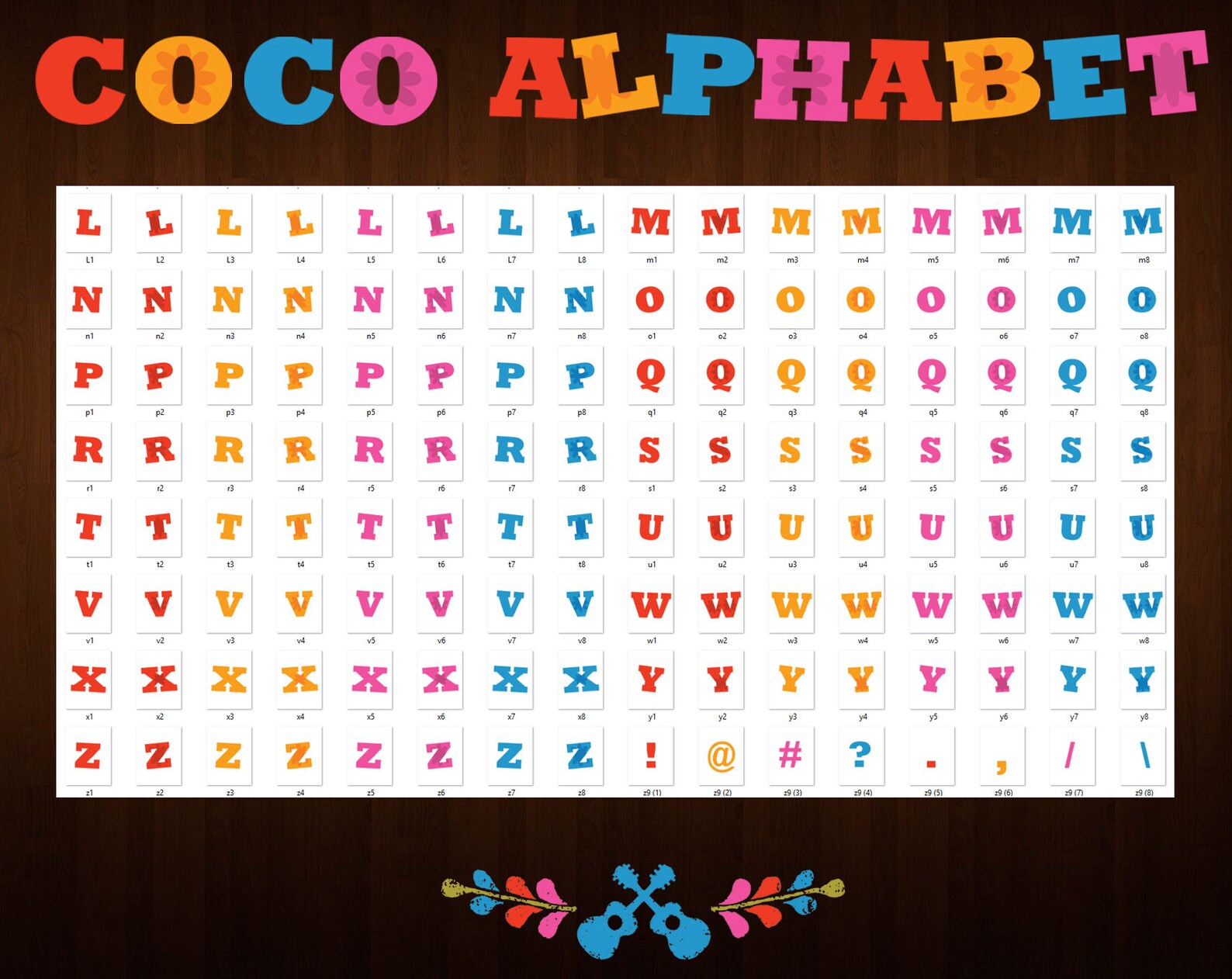 Fuente de coco png alfabeto de coco disney letras de coco | Etsy